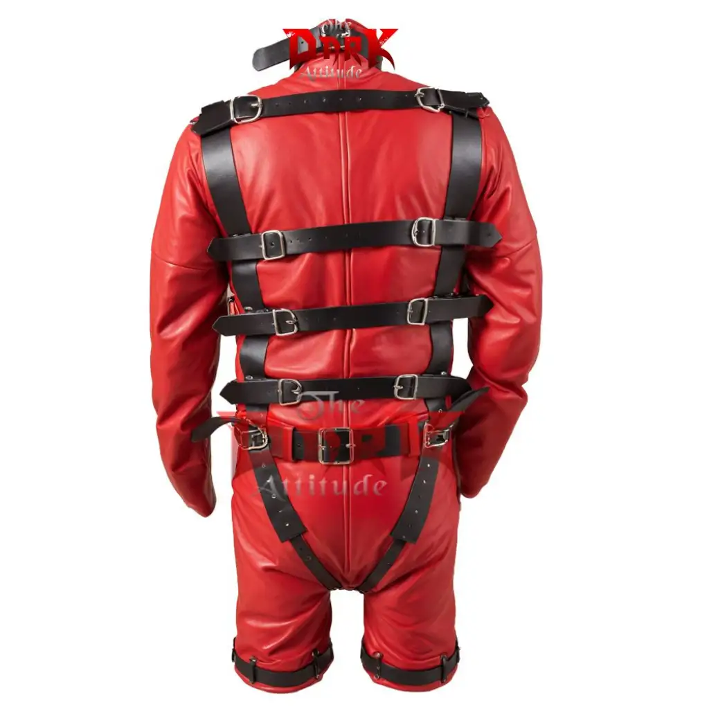 Red Bondage Suspension Suit Fetish Psychopath Straight Jacket